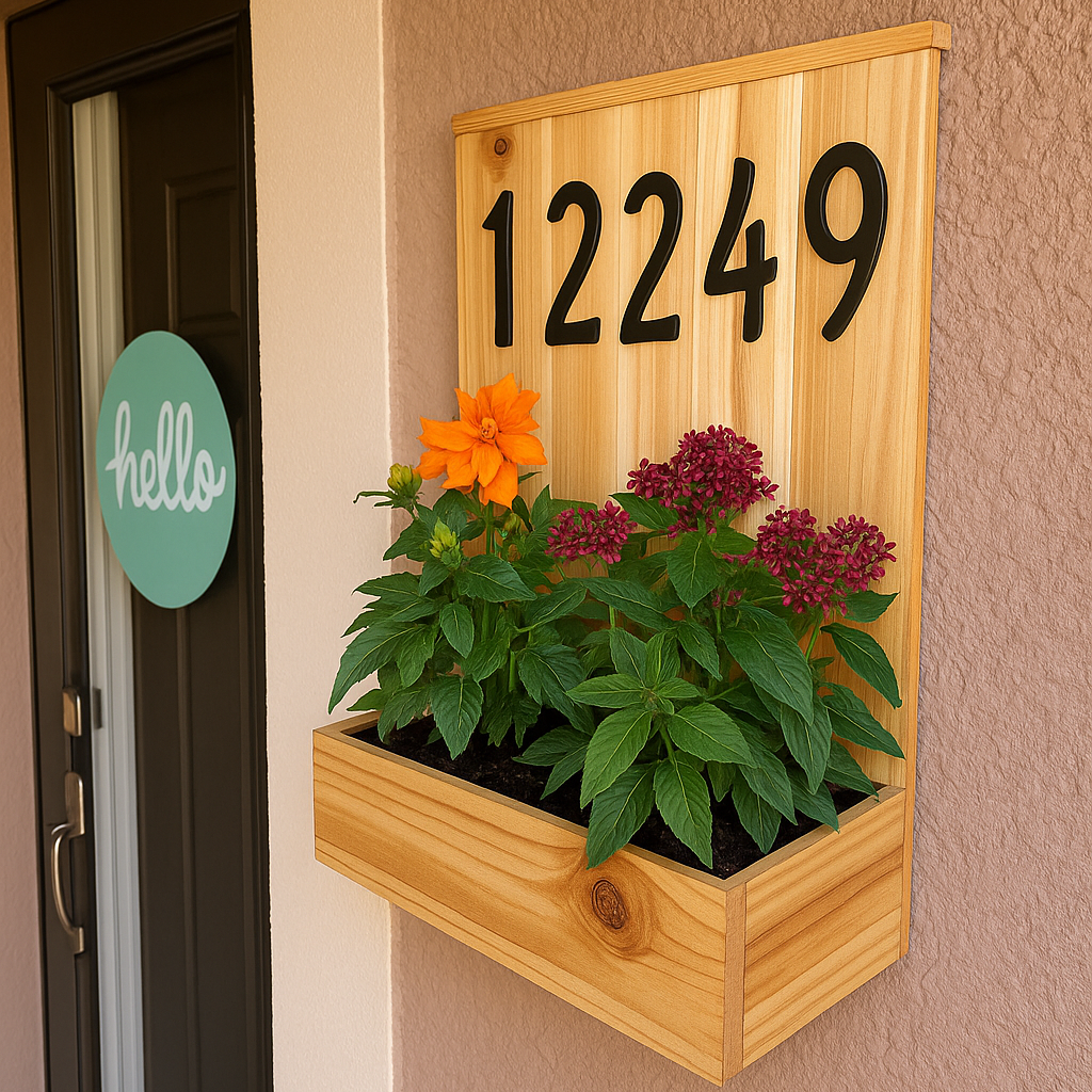 House Number Planter Sign - Eggdrasil Farms